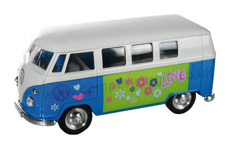 Blue Diecast Campervan Pull Back & Go Toy Model - CamperVan Gift Limited