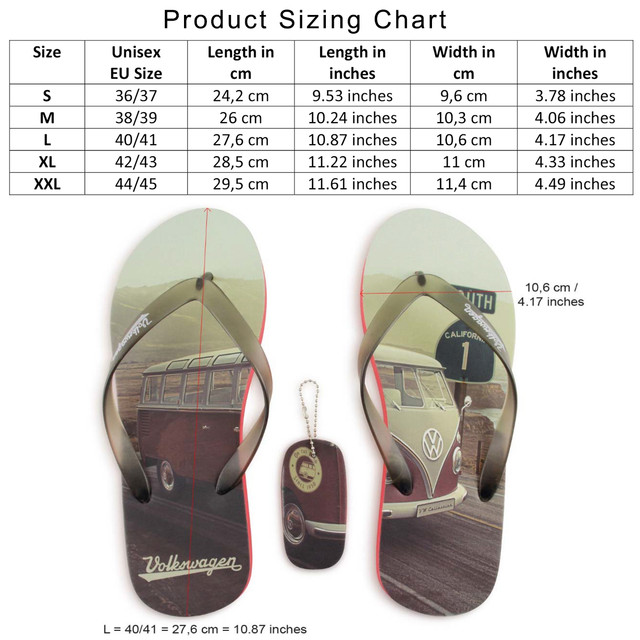 Volkswagen Campervan Beach Highway Red Flip Flops - Essential Beachwear