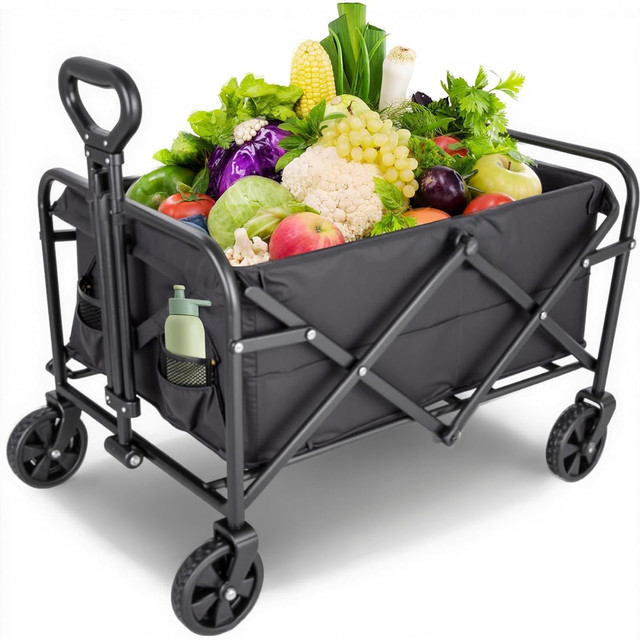 Compact Festival Pull Along Foldable Trolley - Transport all your gear ...