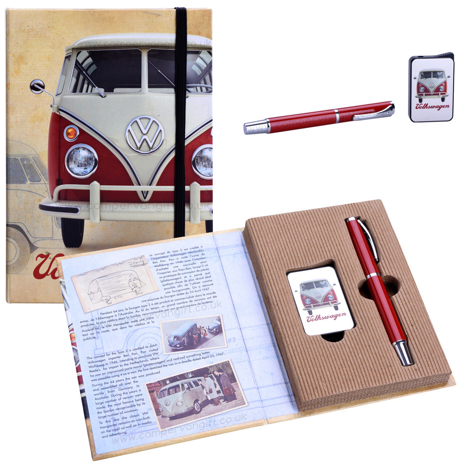 VW Campervan Lighter & Cigarette Case Black & Red Gift Set - Great for ...