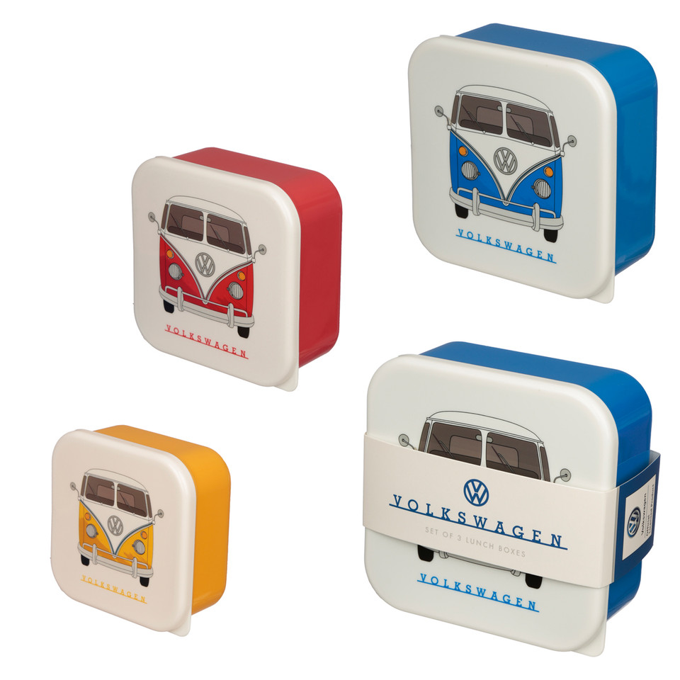 Volkswagen Red Campervan Bamboo Lunch Box - Dine in VDub Style