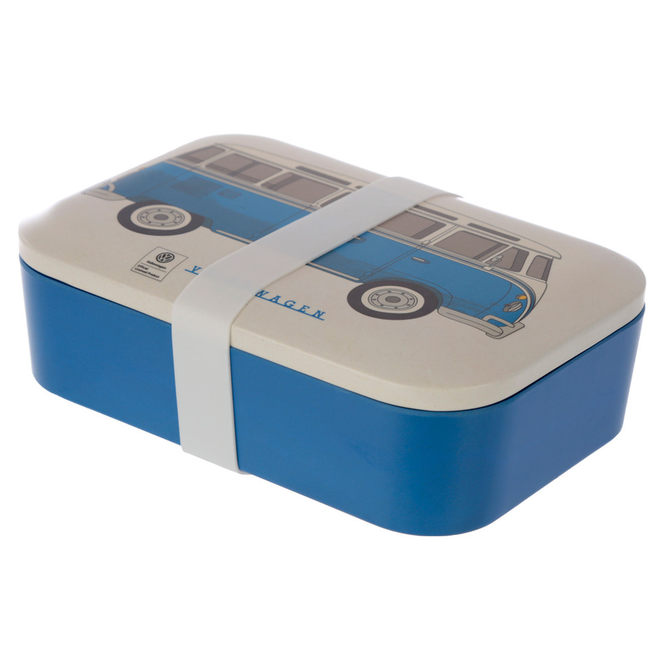 Volkswagen Blue Campervan Bamboo Lunch Box - Dine in VDub Style