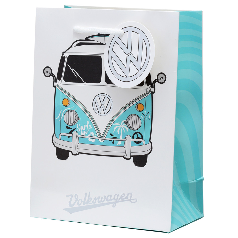 Volkswagen Blue Campervan Small Gift Bag - Gift Wrapping Made Easy