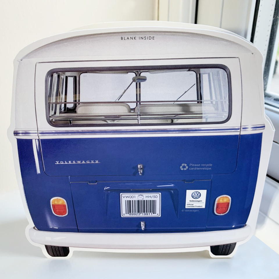 Volkswagen Blue Campervan Greetings Card - Gift Giving Made Easy