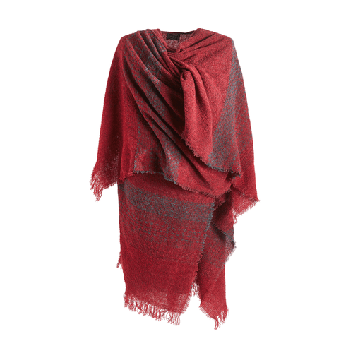 Celtic Irish Ruana Wrap in Rich Red Made in Ireland - CelticAlley.com