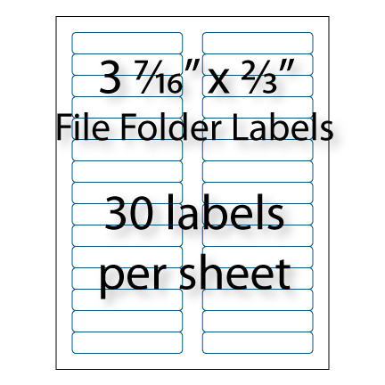 File Folder Labels - 3-7/16" x 2/3" | 30-up