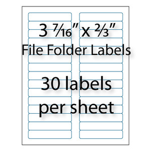 File Folder Labels - 3-7/16" x 2/3" | 30-up
