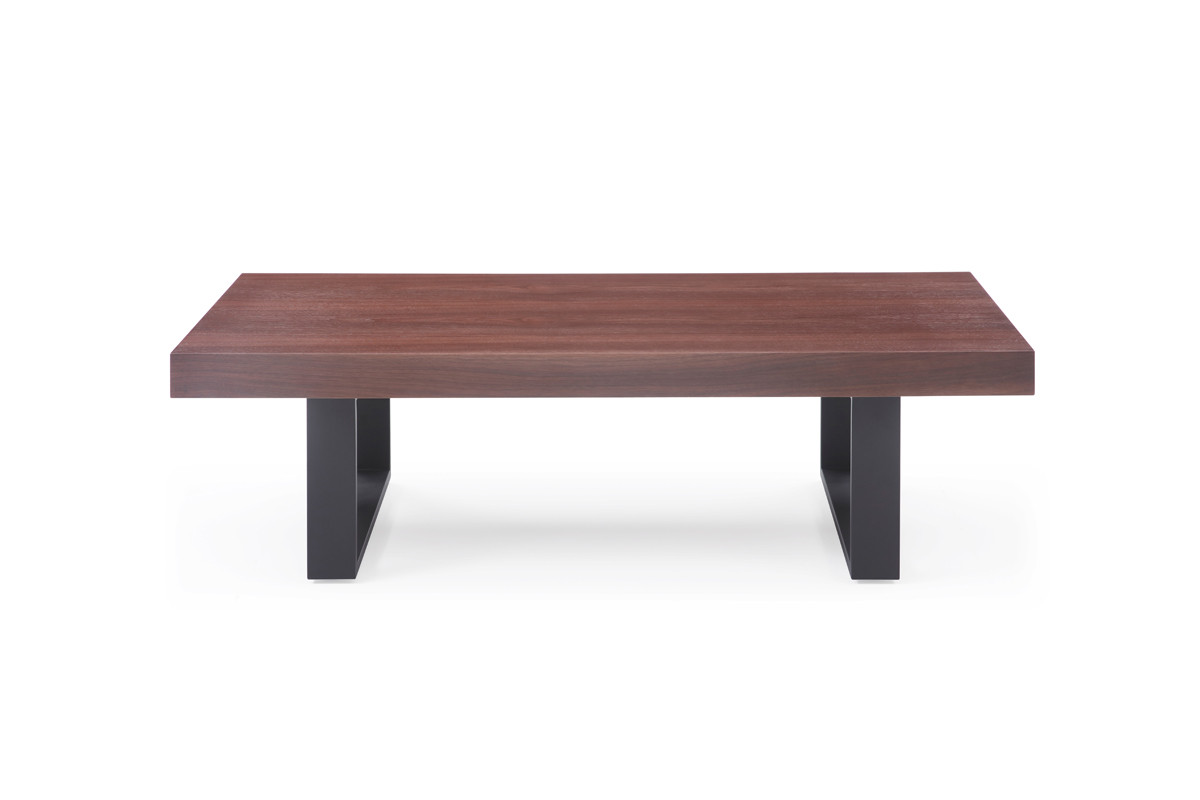 Modrest Makai Modern Black & Walnut Coffee Table - Lounge LA