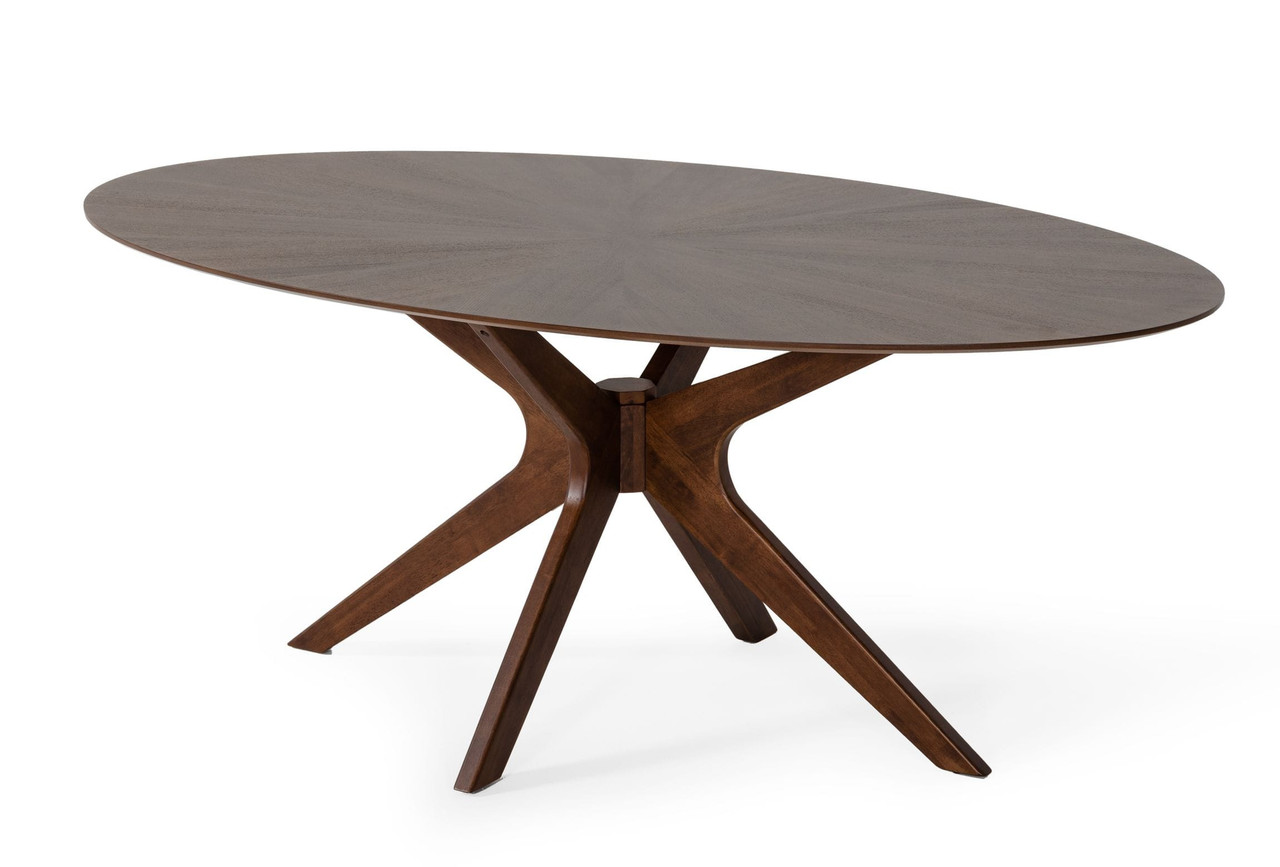 Modrest Prospect - Modern Oval Walnut Dining Table - Lounge LA