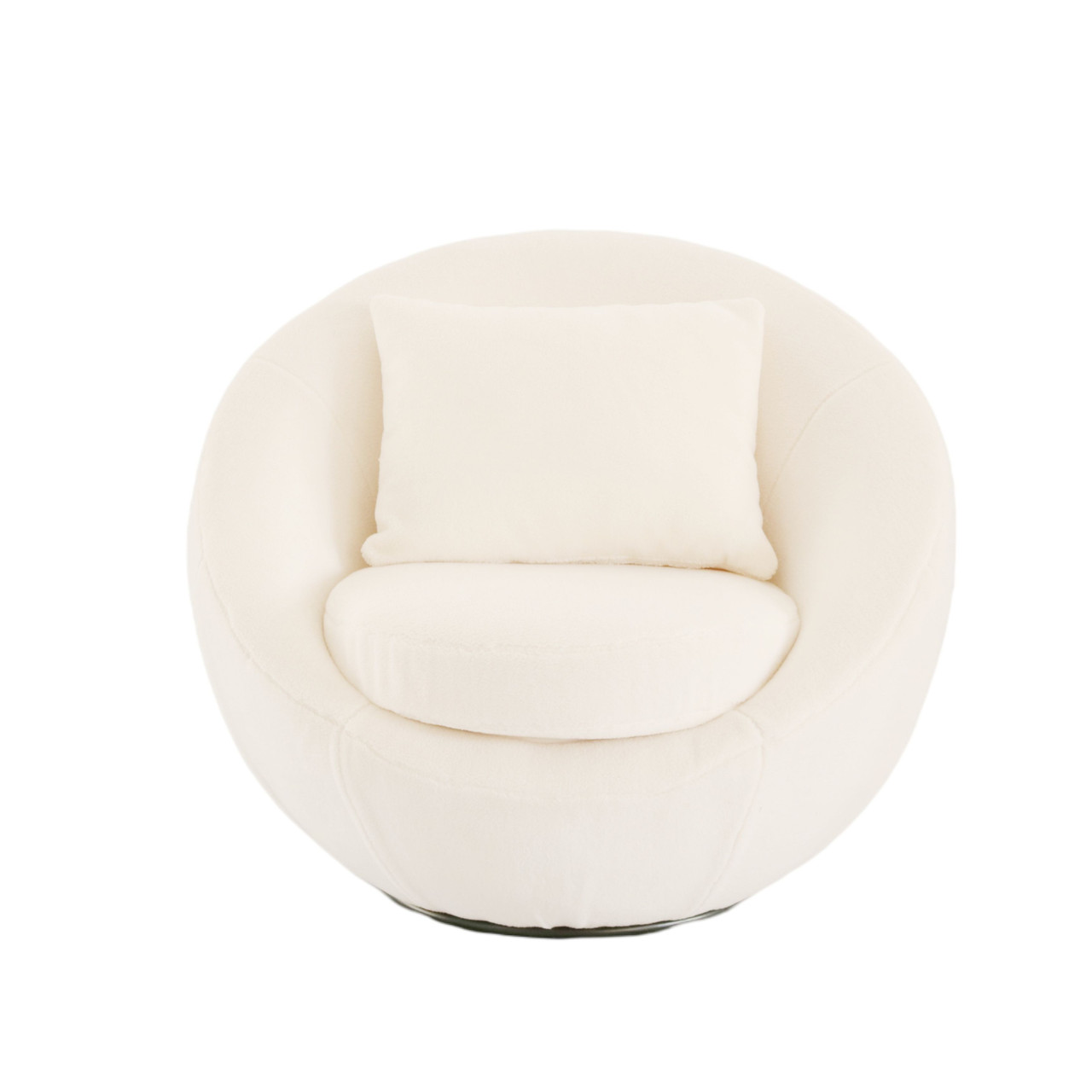 Modrest Gypsum - Modern White Swivel Accent Chair - Lounge LA
