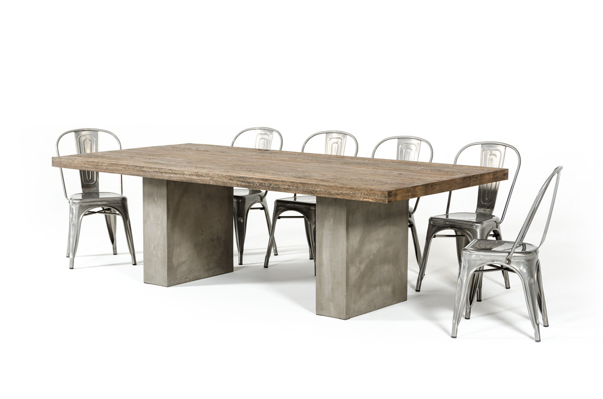Modrest Renzo Modern Oak & Concrete 94" Dining Table - Lounge LA