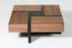 Modrest Makai Modern Walnut & Black Square Coffee Table - Lounge LA