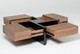 Modrest Makai Modern Walnut & Black Square Coffee Table - Lounge LA