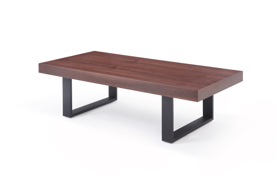 Modrest Makai Modern Black & Walnut Coffee Table - Lounge LA