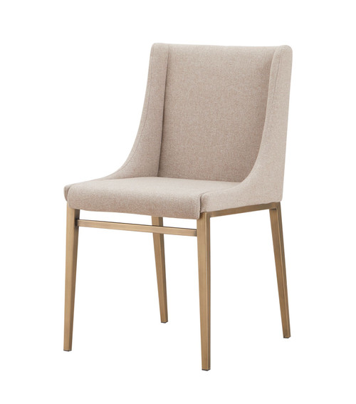 Modrest Mimi - Contemporary Beige + Brass Dining Chair (Set of 2 ...