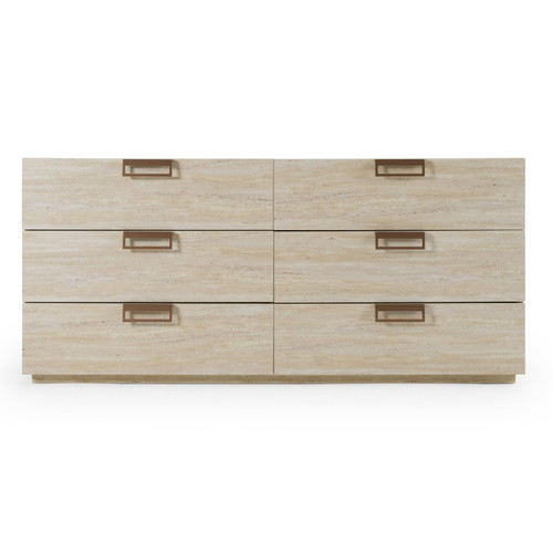 Lamod Italia Lago - Modern Faux Travertine Dresser - Lounge LA
