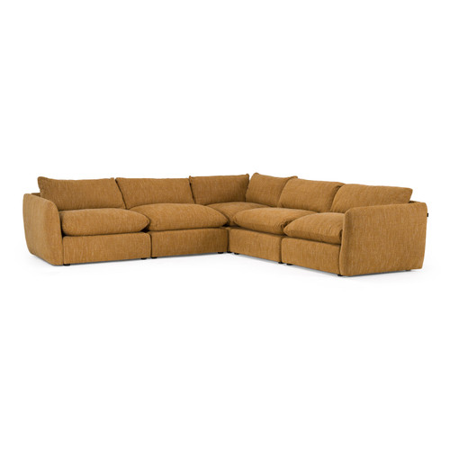 Kinsey - Modern Mustard Fabric Modular Sectional Sofa - Lounge LA