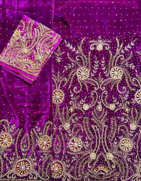 WEDDING GEORGE VELVET (DARK MAGENTA) 10 - Aaron International