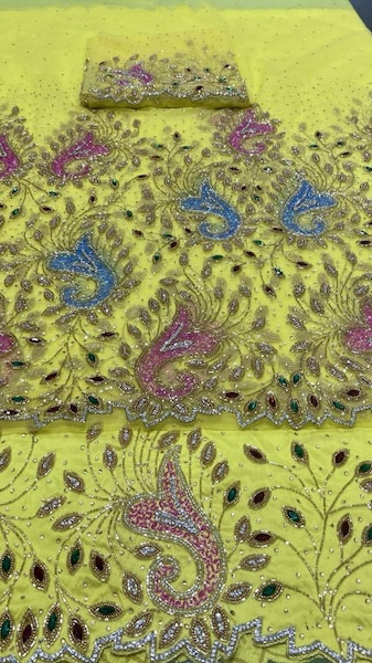 First Lady Net + Silk Wrapper 436 (YELLOW) - Aaron International