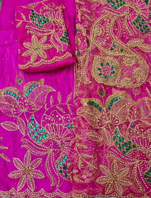 Net + Silk Wrapper 211 (Fuchsia Pink) - Aaron International