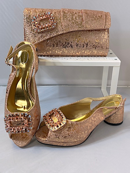 Grand Diamond Shoes & Bag # 127 (PEACH) - Aaron International