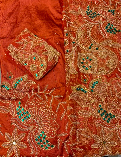 Net + Silk Wrapper 215 (Burnt Orange) - Aaron International