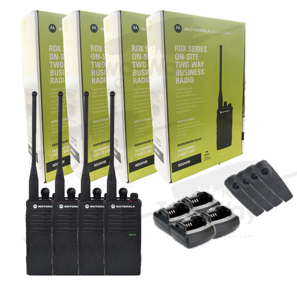 Motorola RDU4100 Business Two Way Radio 4-Pack | Two-Way City