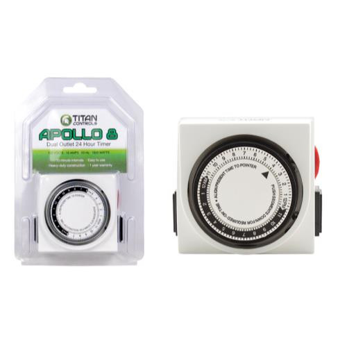 Titan Controls Apollo 8 - Two Outlet Mechanical Timer - CreatorHydro