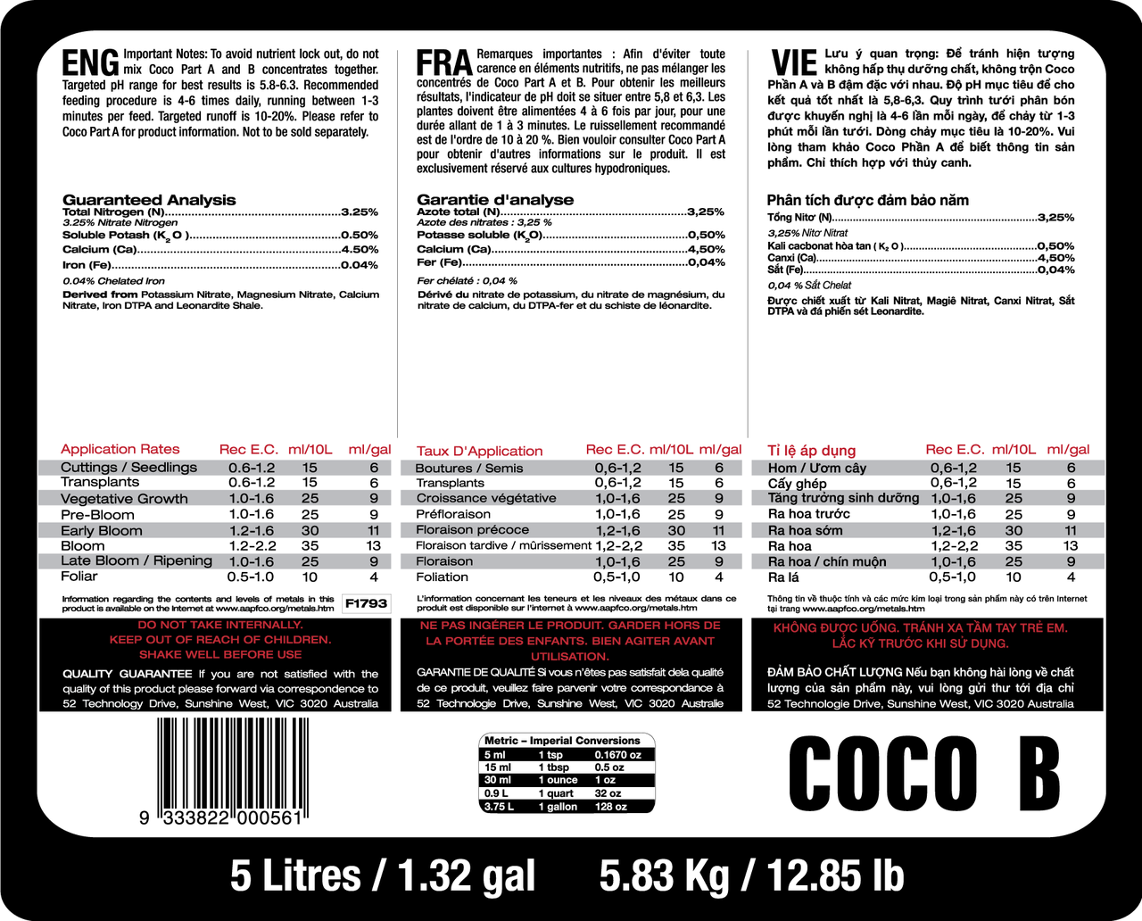 Nutrifield Coco A & B 1 Liter - CreatorHydro