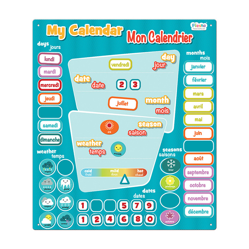 My Calendar - Bilingual FR-EN - Fiesta Crafts - Magnetic Wall Calendar