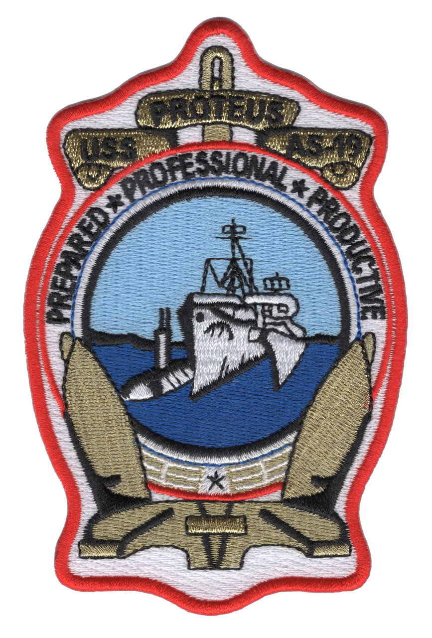 USS Proteus AS-19 Patch | Auxiliary Ship Patches | Navy Patches ...