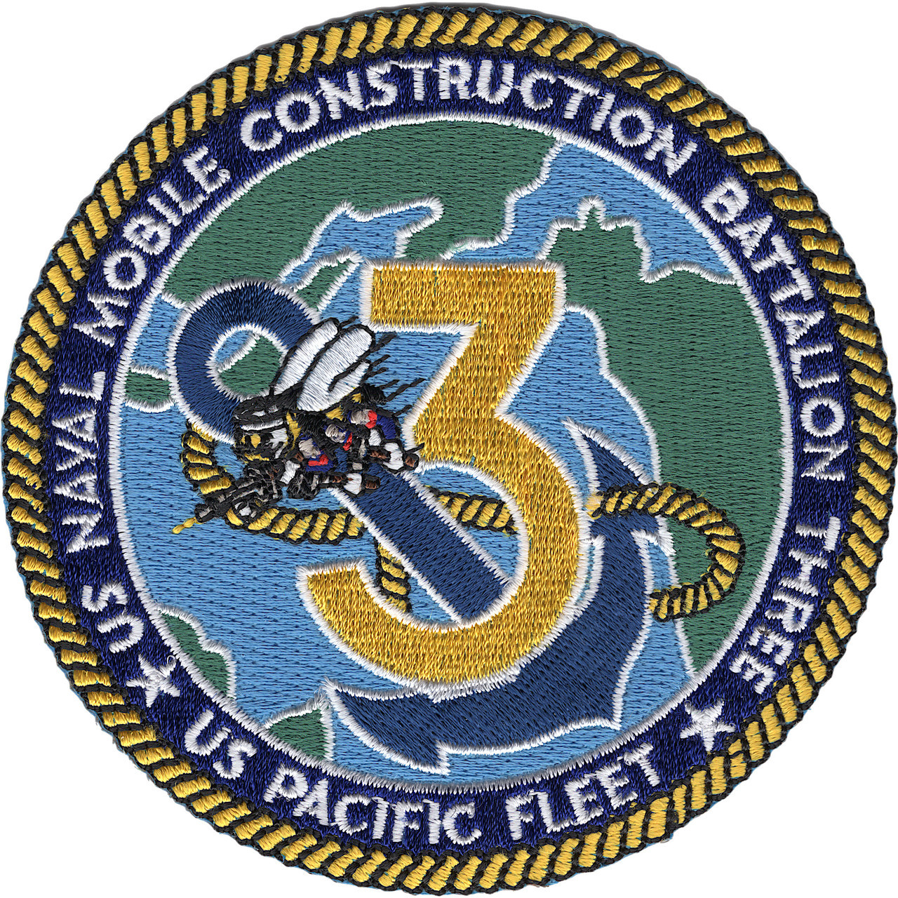 3rd Mobile Construction Battalion Patch | Seabee Patches | Navy Patches ...