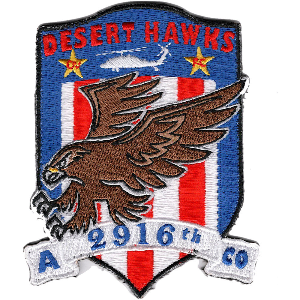 2916th Aviation Battalion A Company 2 Star Patch DESERT HAWKS Hook And ...