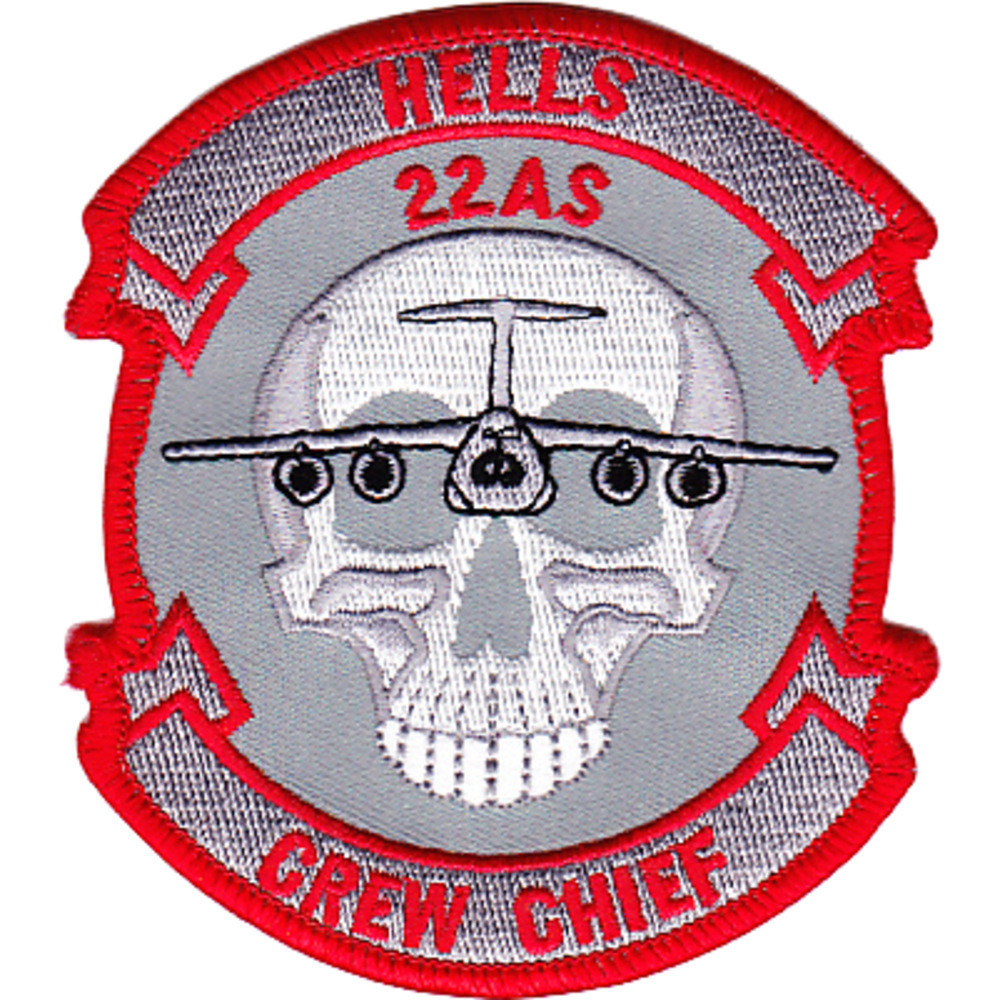 22nd Airlift Squadron Hells Crew Chief Patch | Squadron Patches | Air Force Patches | Popular Patch