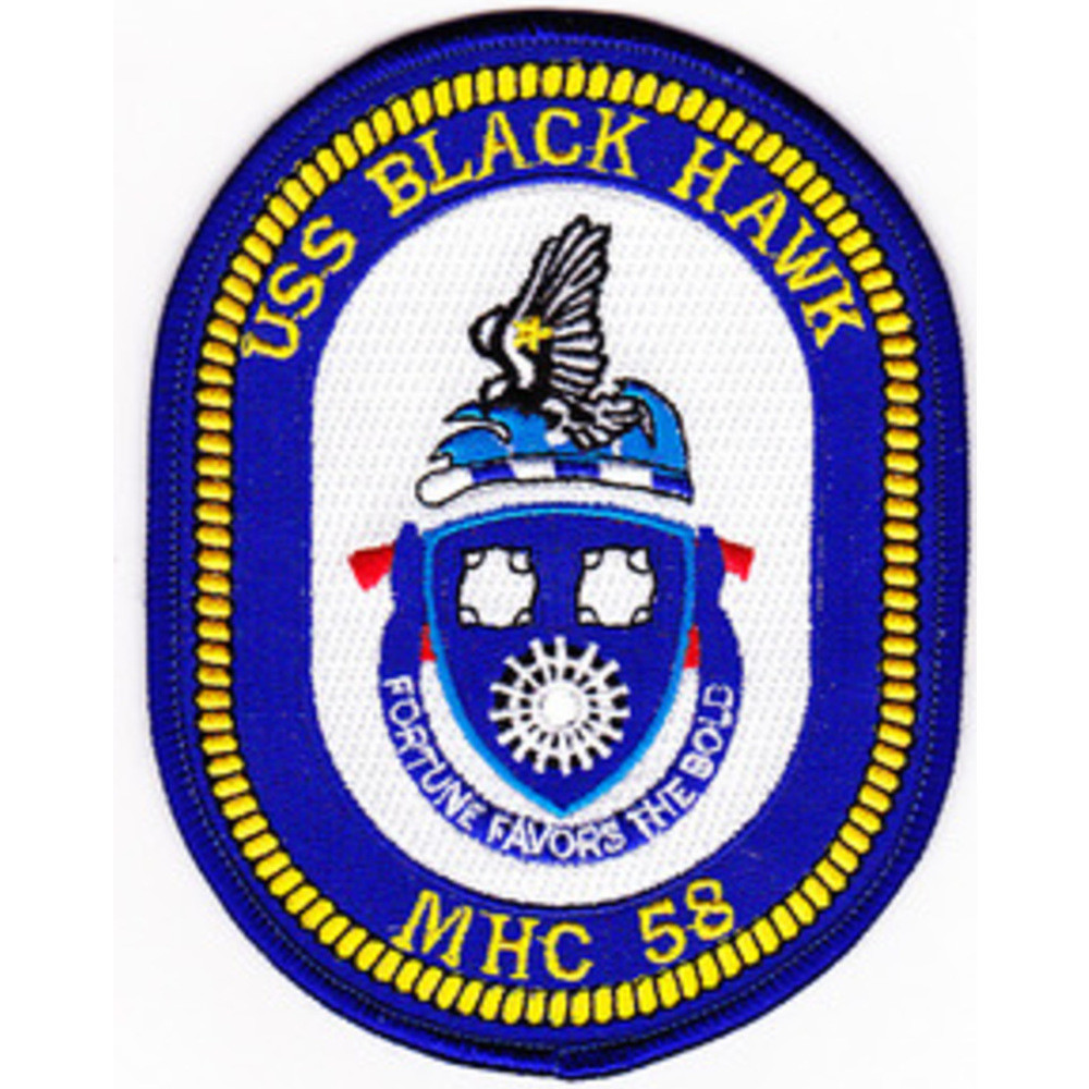 MHC-58 USS Black Hawk Patch | Ship Patches | Navy Patches | Popular Patch