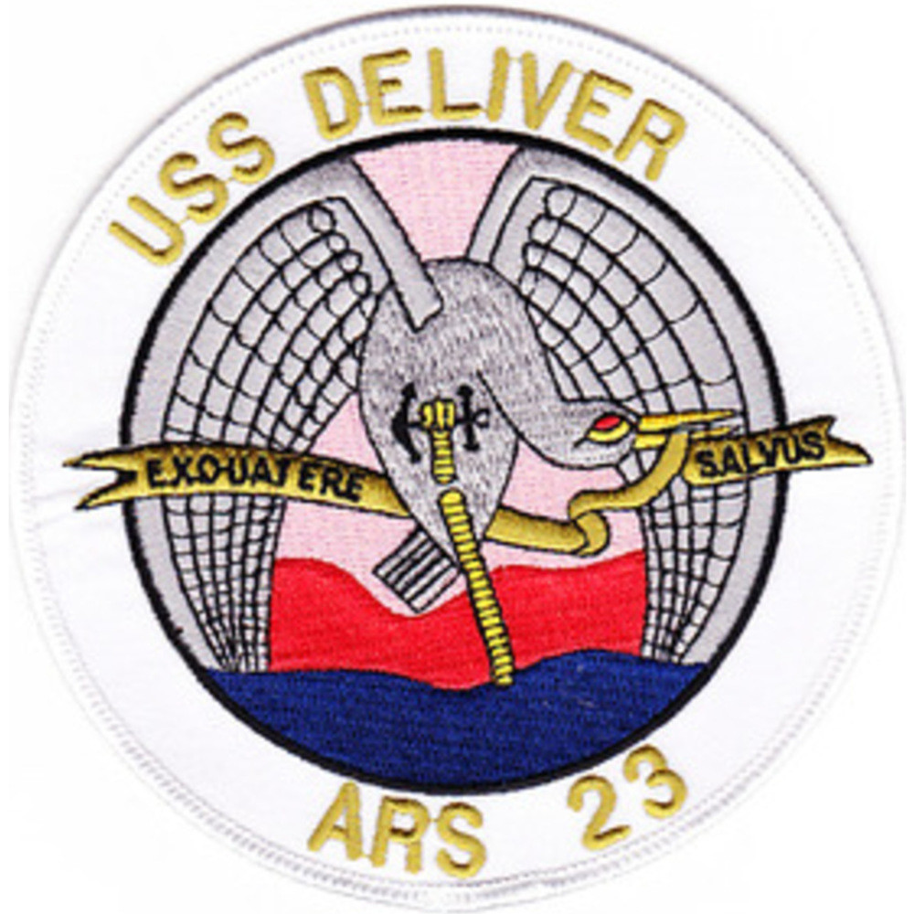 ARS-23 USS Deliver Patch - A Version | Auxiliary Ship Patches | Navy ...