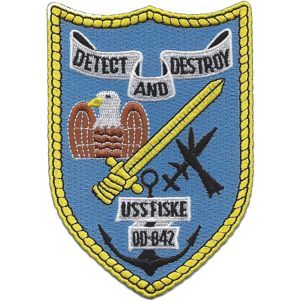 USS Fiske DD-842 Destroyer Ship Patch | Destroyer Patches | Navy ...