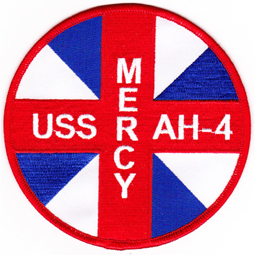 USS Mercy AH-4 Hospital Ship Patch | Auxiliary Ship Patches | Navy ...