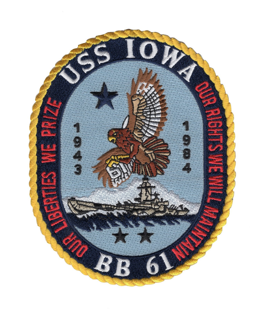 USS IOWA BB-61 Battleship Patch | Ship Patches | Navy Patches | Popular ...