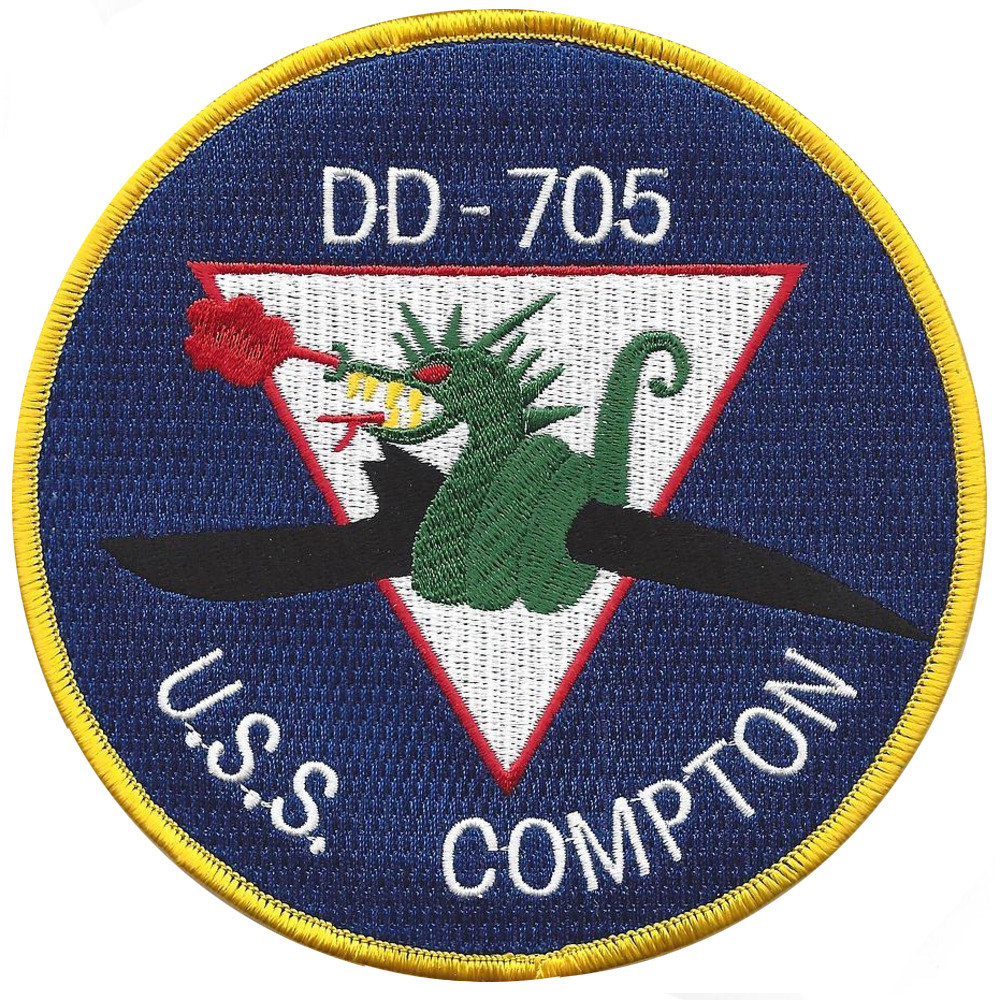 USS Compton DD-705 Destroyer Ship Patch | Destroyer Patches | Navy ...