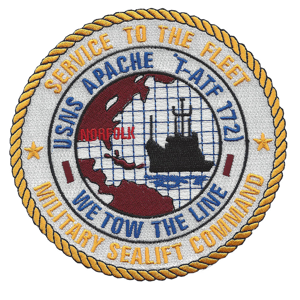 T-ATF-172 USNS Apache Powhatan class ocean going tug ship patch ...