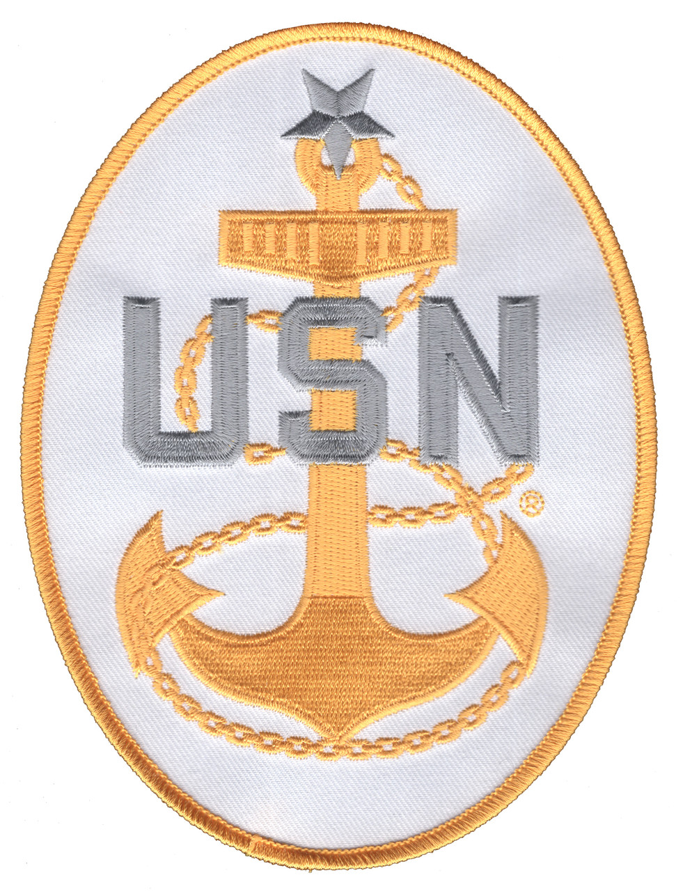 U.S. Navy Senior Chief Crest Silver Star Patch | Ratings Patches | Navy ...