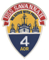 USS Savannah AOR 4 Replenishment Oiler Patch | Auxiliary Ship Patches ...