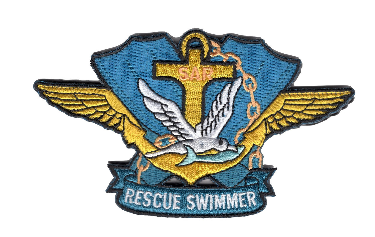 SAR Search & Rescue Swimmer Silver Badge Patch | Specialty Patches ...