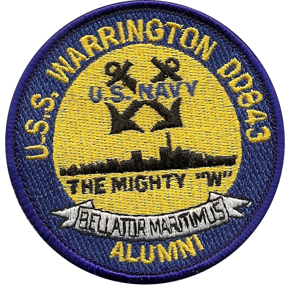 USS Warrington DD-843 Destroyer Ship A Version Patch | Destroyer ...