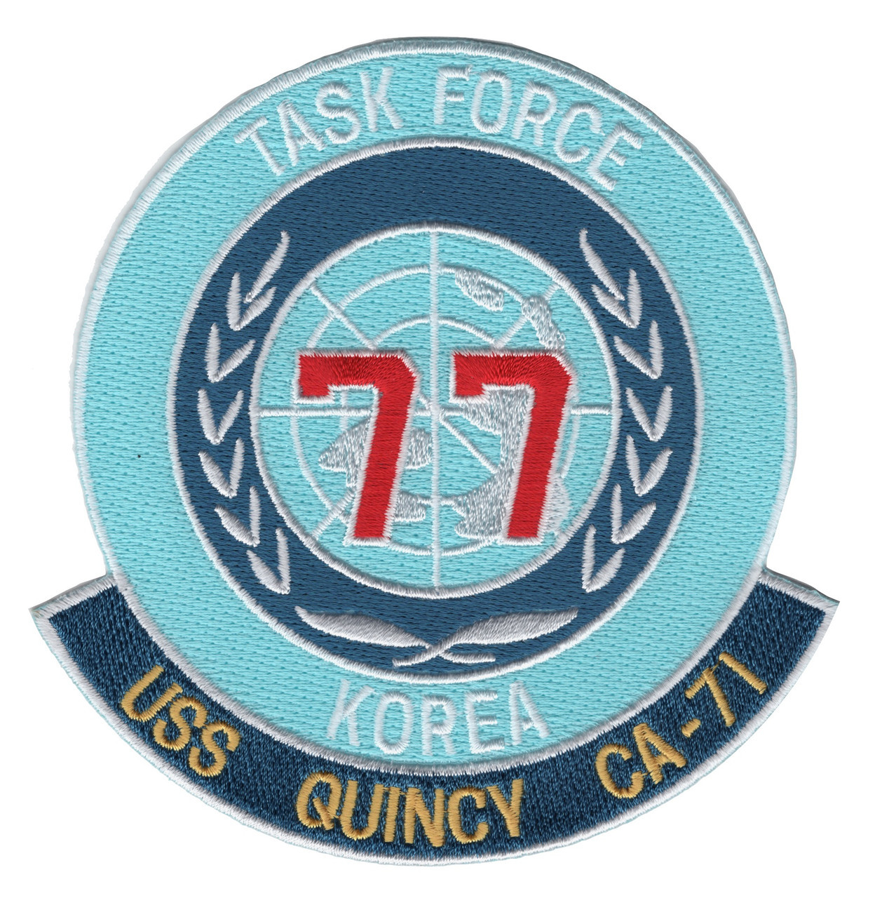 USS Quincy CA-71 Task Force 77 Korea Patch | Aircraft Carrier Patches ...
