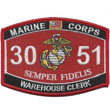 3051 Warehouse Clerk USMC MOS Patch | MOS Patches | Marine Patches ...