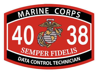 4038 Data Control Technician USMC MOS Patch