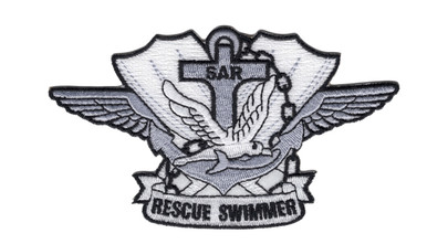 SAR Search & Rescue Swimmer Silver Badge Patch | Specialty Patches ...