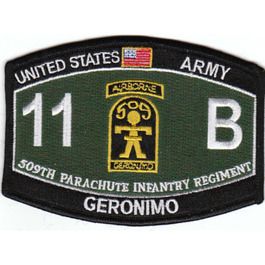 11B Infantryman - 509th Airborne Infantry Regiment Patch | MOS Patches ...